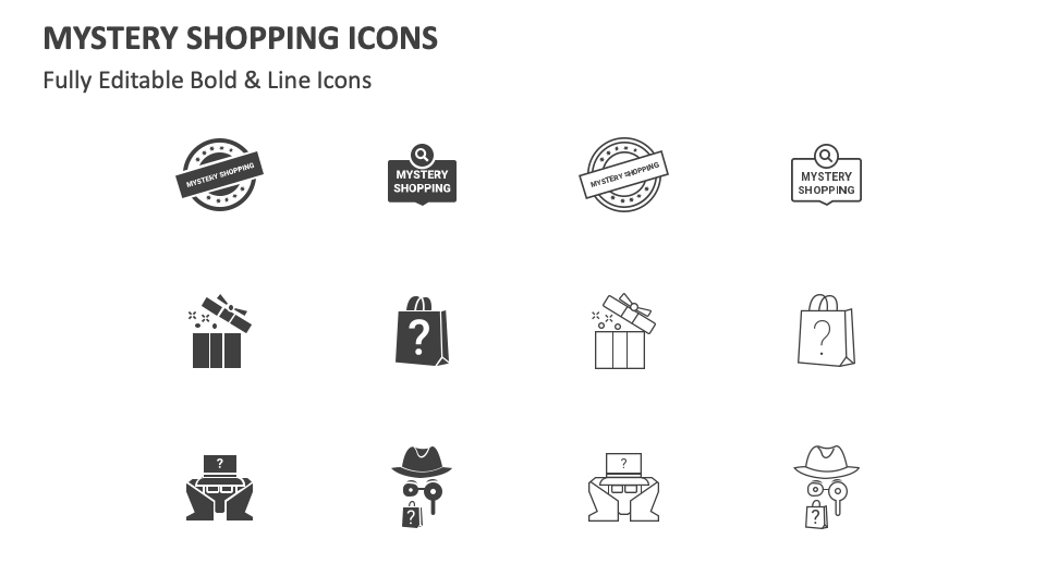 Mystery Shopping Icons for Google Slides and PowerPoint