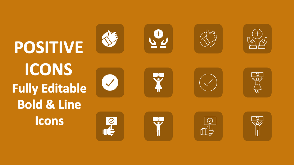 Positive Icons for Google Slides and PowerPoint