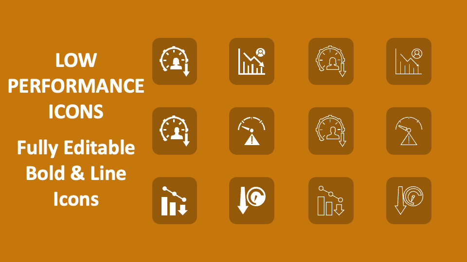 Low Performance Icons for Google Slides and PowerPoint