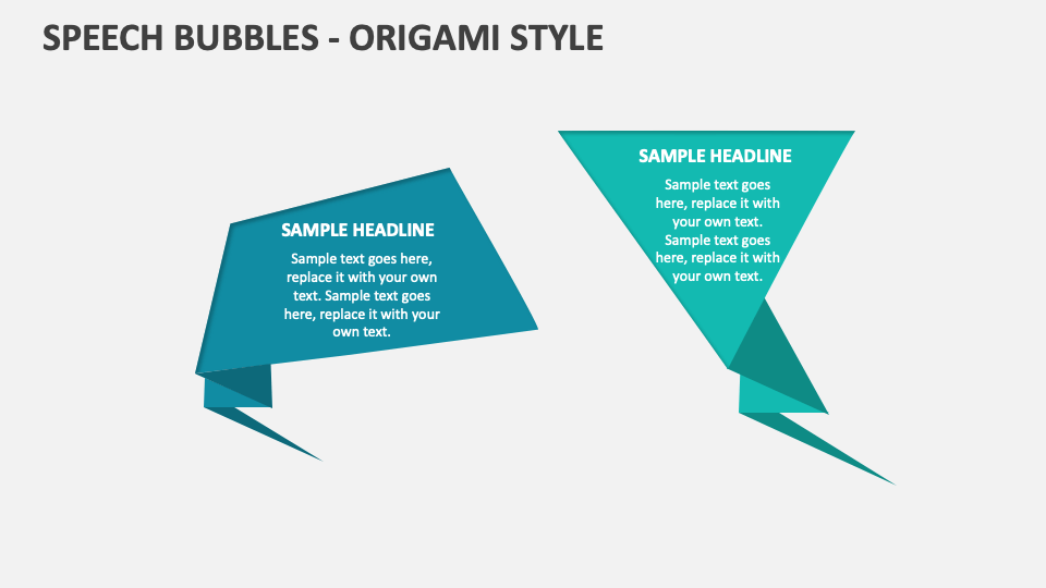 Speech Bubbles - Origami Style Template for PowerPoint and Google ...