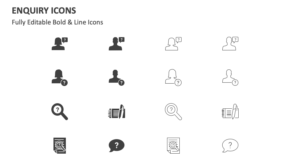 Enquiry Icons for Google Slides and PowerPoint