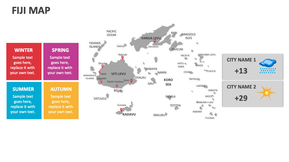 Fiji map for Google Slides and PowerPoint - PPT Slides