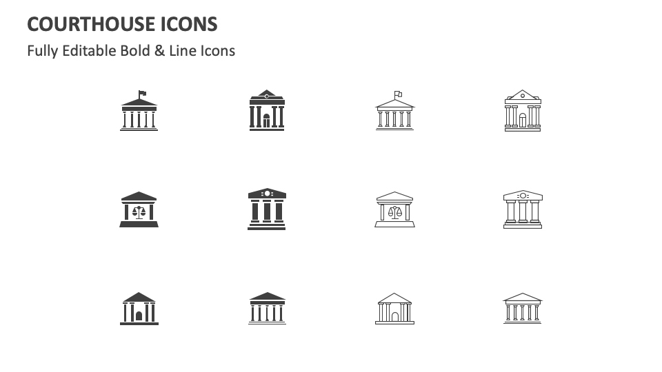 Courthouse Icons for PowerPoint and Google Slides - PPT Slides