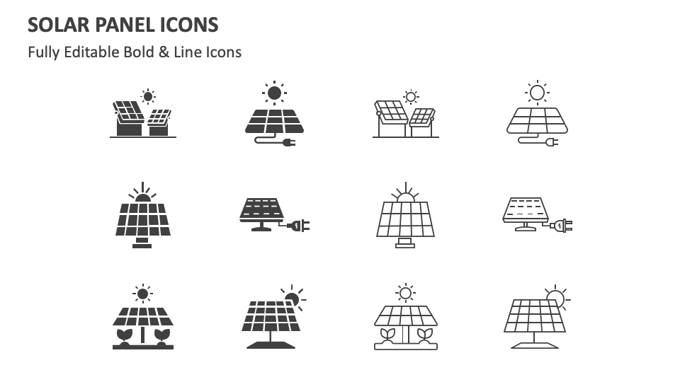 Solar Panel Icons for PowerPoint and Google Slides - PPT Slides