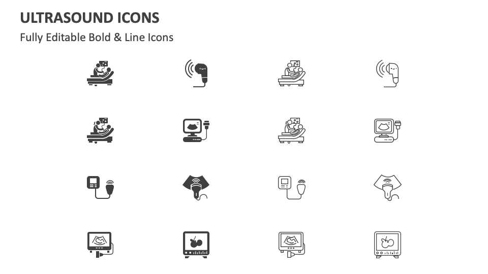 Ultrasound Icons for Google Slides and PowerPoint