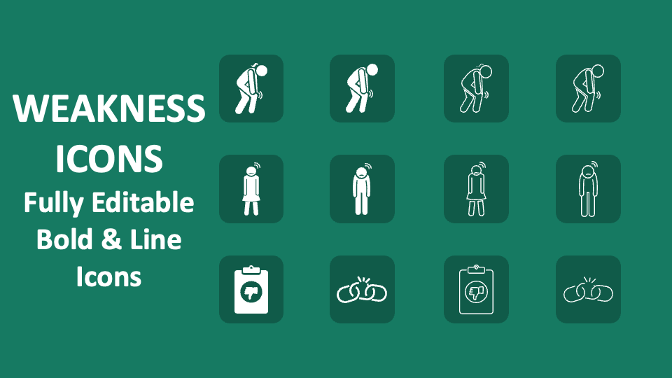 Weakness Icons for Google Slides and PowerPoint
