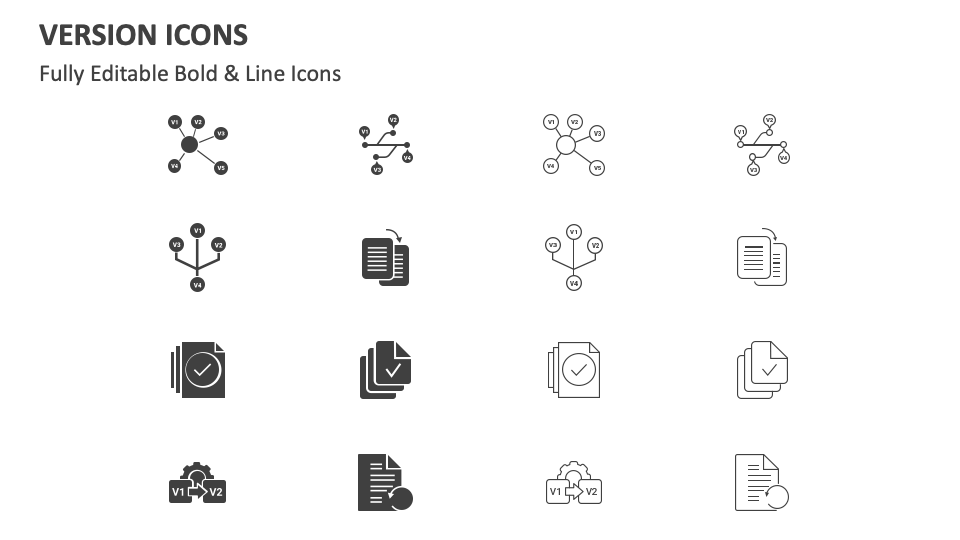 Version Icons for Google Slides and PowerPoint
