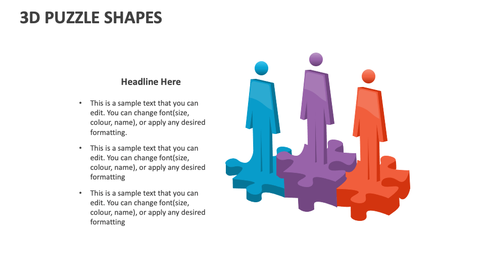3D Puzzle Shapes PowerPoint and Google Slides Template - PPT Slides