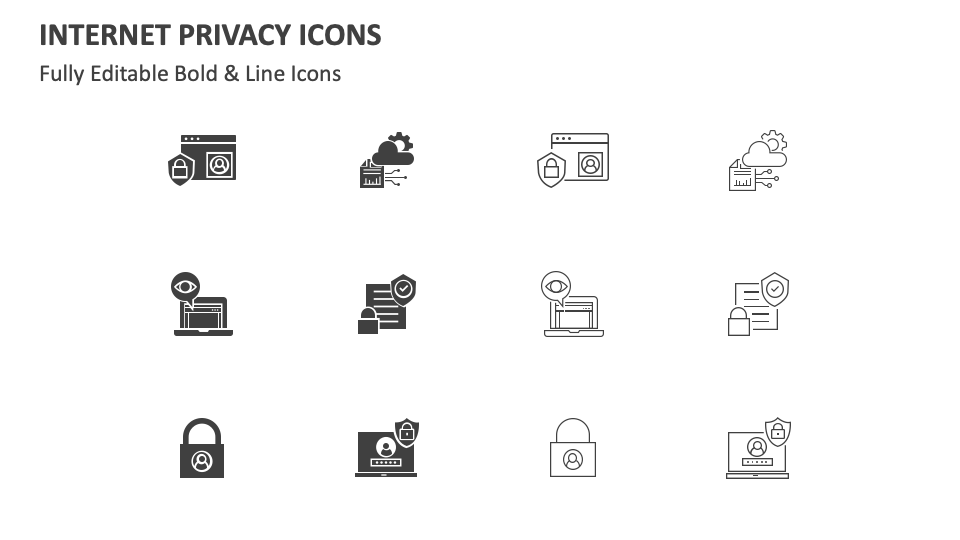 Internet Privacy Icons for Google Slides and PowerPoint
