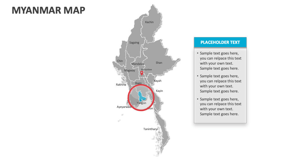 Myanmar Map for Google Slides and PowerPoint - PPT Slides