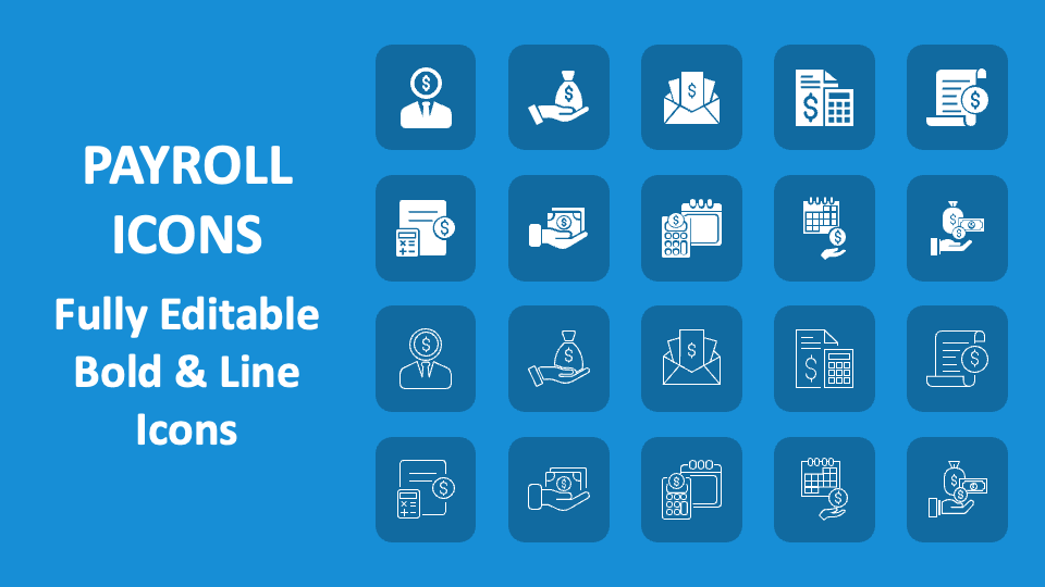 Payroll Icons for Google Slides and PowerPoint