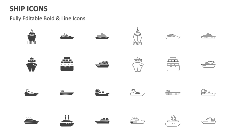 Ship Icons for Google Slides and PowerPoint