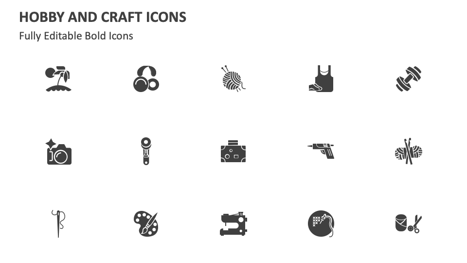 Hobby and Craft Icons for Google Slides and PowerPoint