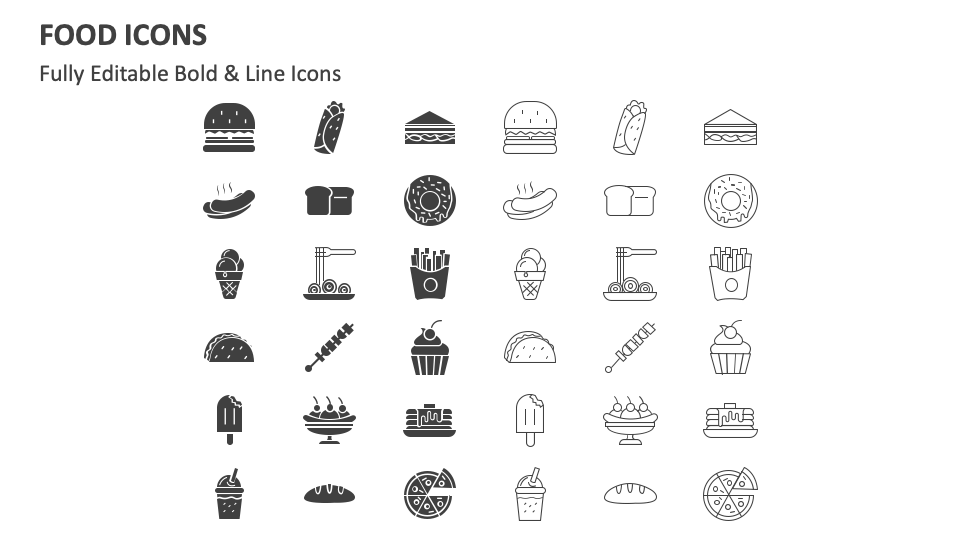 Food Icons for PowerPoint and Google Slides - PPT Slides