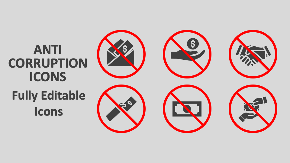 Anti Corruption Icons for Google Slides and PowerPoint