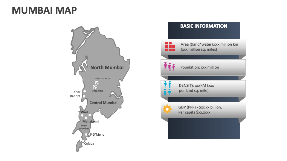 Mumbai Map for Google Slides and PowerPoint - PPT Slides