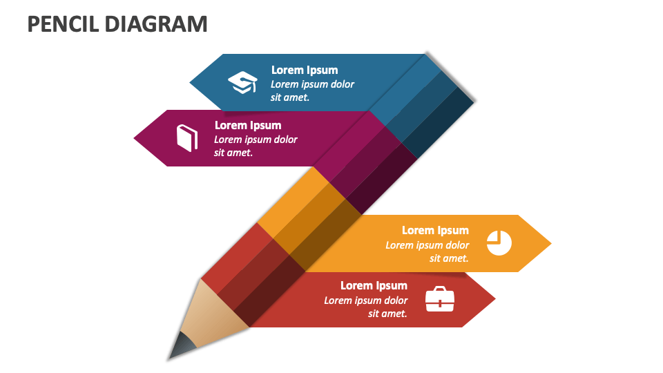 Pencil Diagram for Google Slides and PowerPoint - PPT Slides
