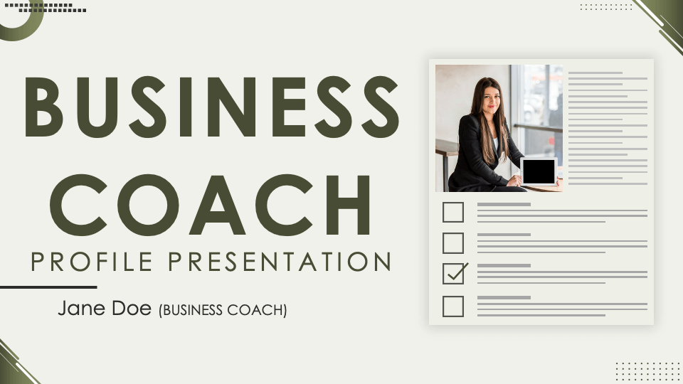 Business Coach Profile Template for Google Slides and PowerPoint - PPT ...