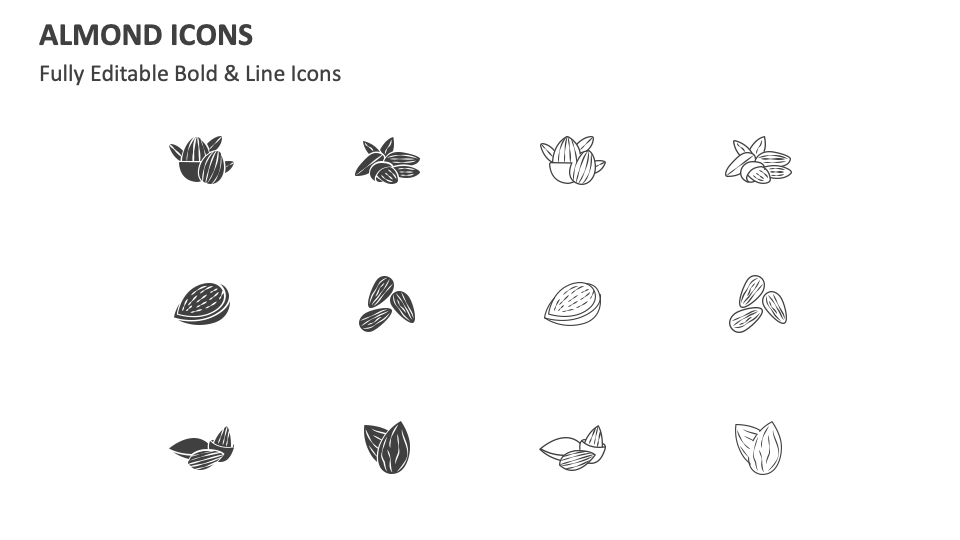Almond Icons for Google Slides and PowerPoint