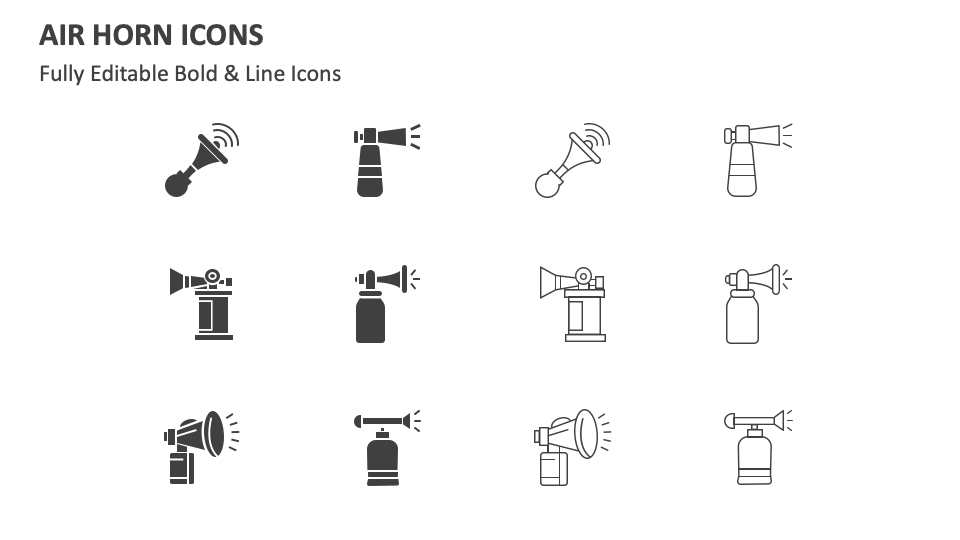 Air Horn Icons for PowerPoint and Google Slides - PPT Slides