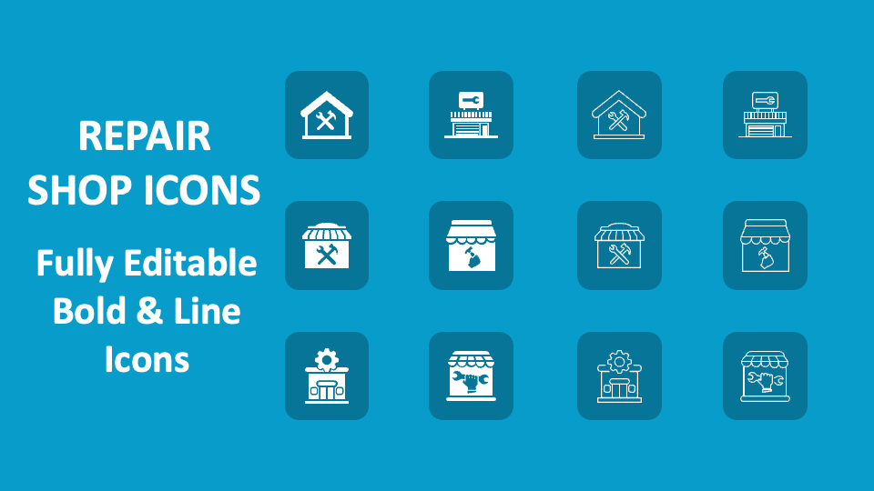 Repair Shop Icons for Google Slides and PowerPoint