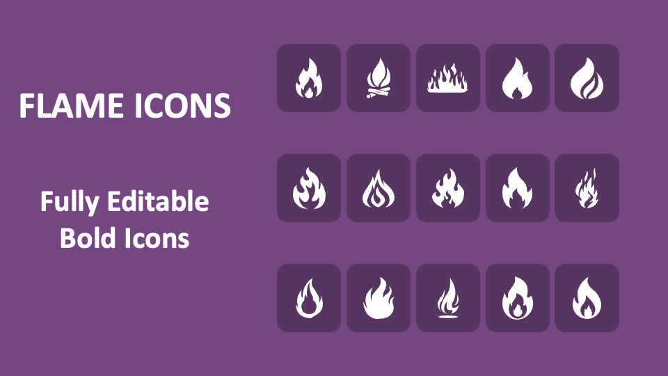 Flame Icons for Google Slides and PowerPoint