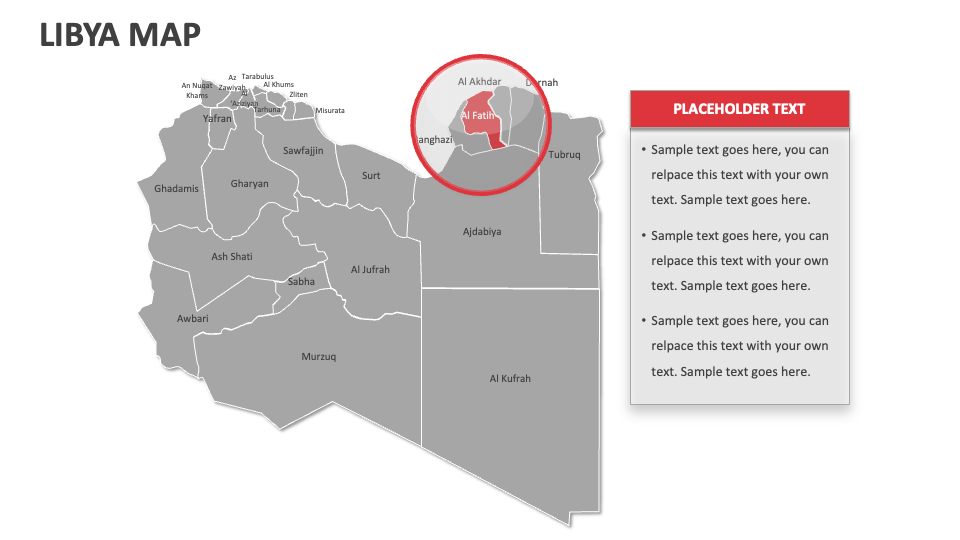 Libya map for Google Slides and PowerPoint - PPT Slides