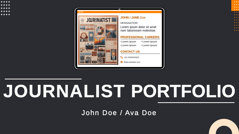 Free Journalist Portfolio Template for Google Slides and PowerPoint ...