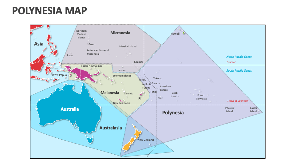 Polynesia Map for Google Slides and PowerPoint - PPT Slides