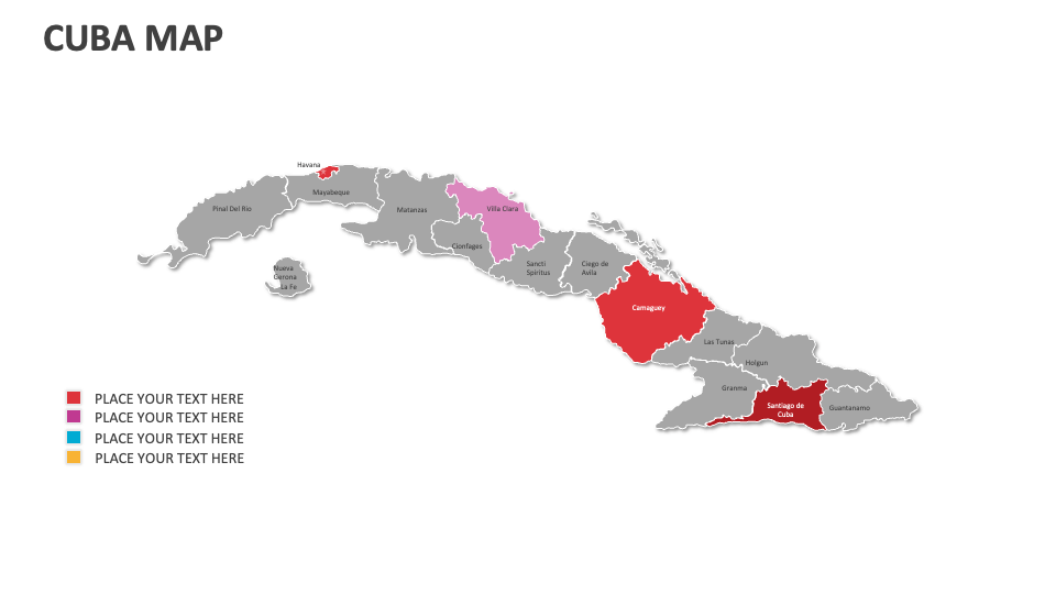 Cuba Map for Google Slides and PowerPoint - PPT Slides
