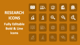 Research Icons for Google Slides and PowerPoint