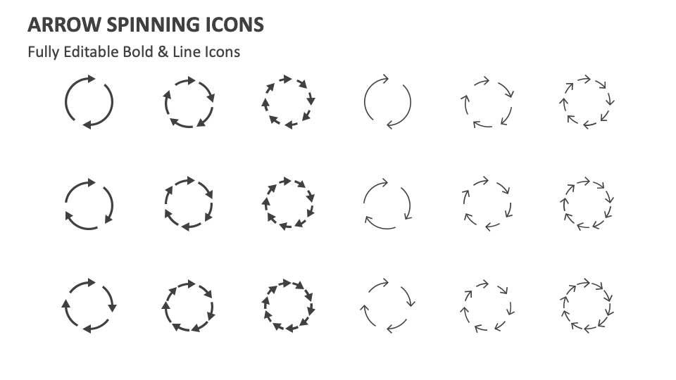 Arrow Spinning Icons for PowerPoint and Google Slides - PPT Slides