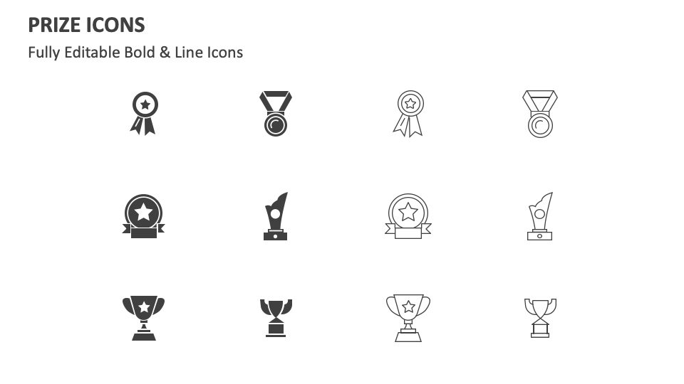 Prize Icons for Google Slides and PowerPoint