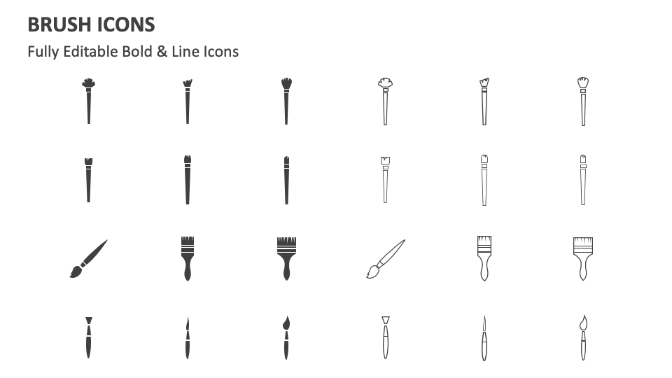 Brush Icons for Google Slides and PowerPoint