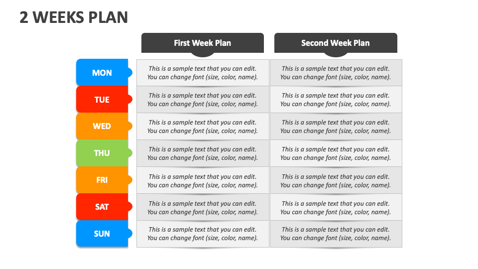 2 Weeks Plan Template for PowerPoint and Google Slides - PPT Slides