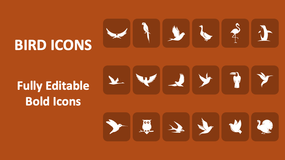 Bird Icons for Google Slides and PowerPoint