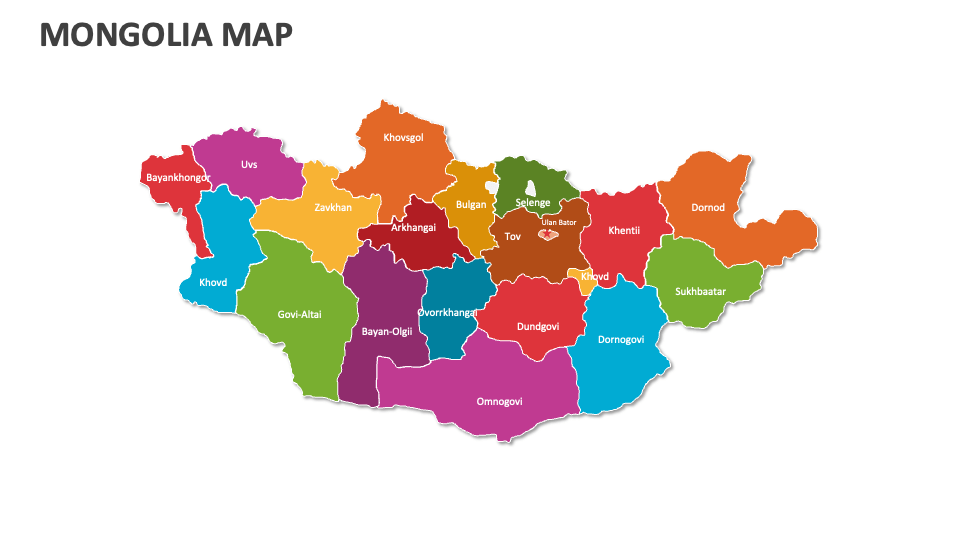 Mongolia Map for Google Slides and PowerPoint - PPT Slides