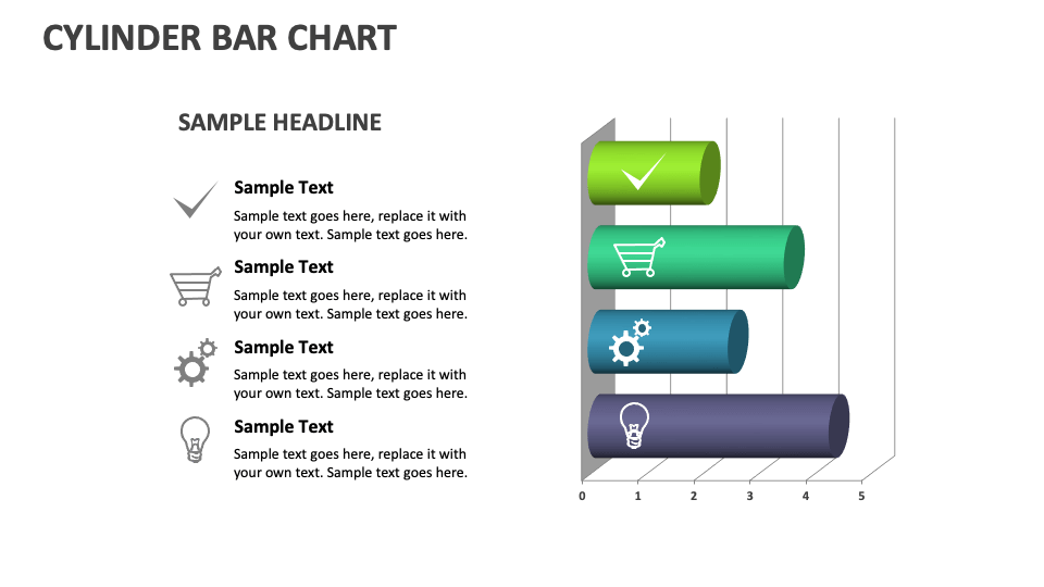 Cylinder Bar Chart for PowerPoint and Google Slides - PPT Slides