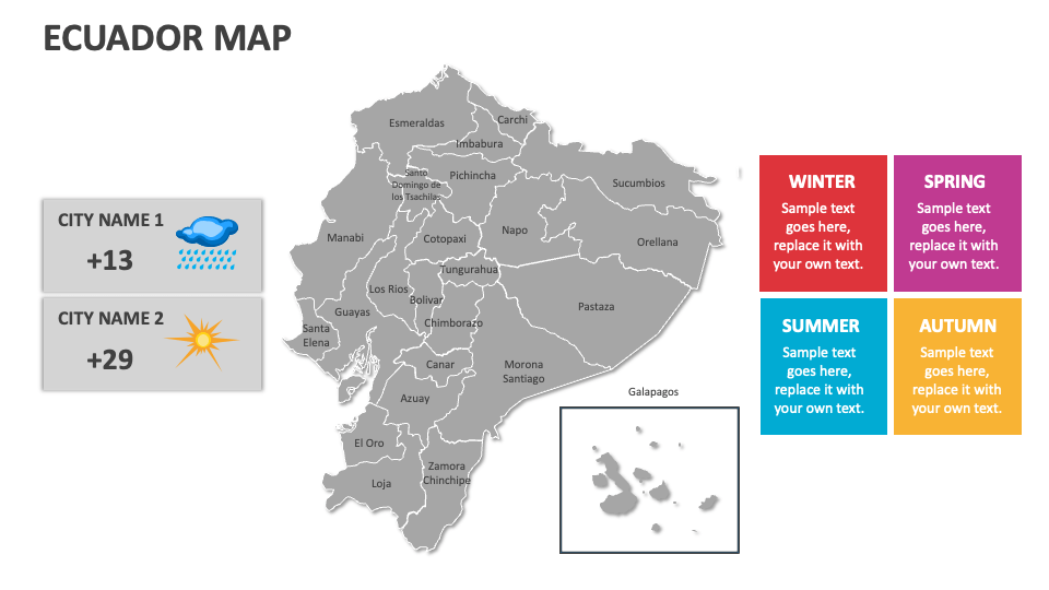 Ecuador map for Google Slides and PowerPoint - PPT Slides