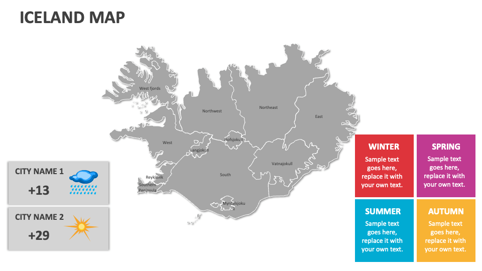 Iceland Map for Google Slides and PowerPoint - PPT Slides