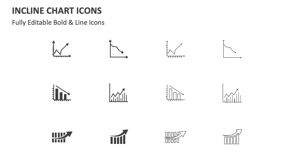 Incline Chart Icons for Google Slides and PowerPoint