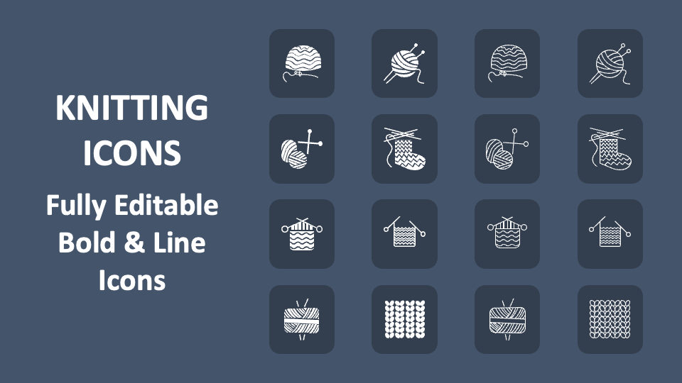 Knitting Icons for Google Slides and PowerPoint