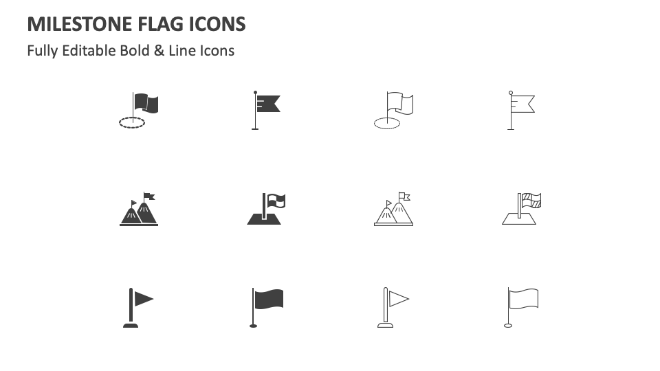 Milestone Flag Icons for Google Slides and PowerPoint