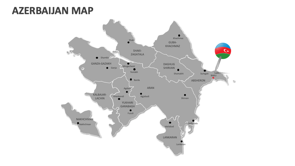 Azerbaijan Map for Google Slides and PowerPoint - PPT Slides