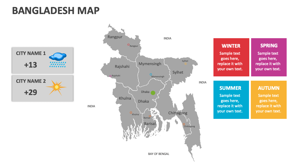 Bangladesh Map for Google Slides and PowerPoint - PPT Slides