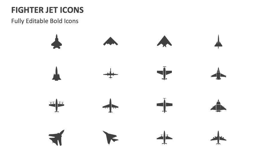 Fighter Jet Icons for Google Slides and PowerPoint