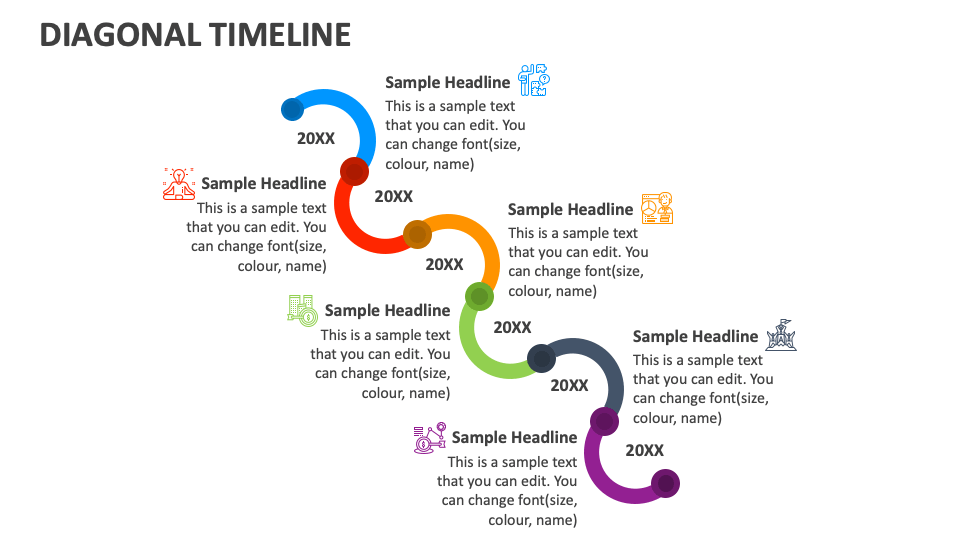 Diagonal Timeline PowerPoint and Google Slides Template - PPT Slides