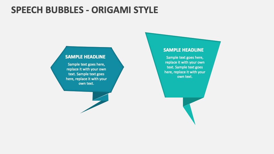 Speech Bubbles - Origami Style Template for PowerPoint and Google ...
