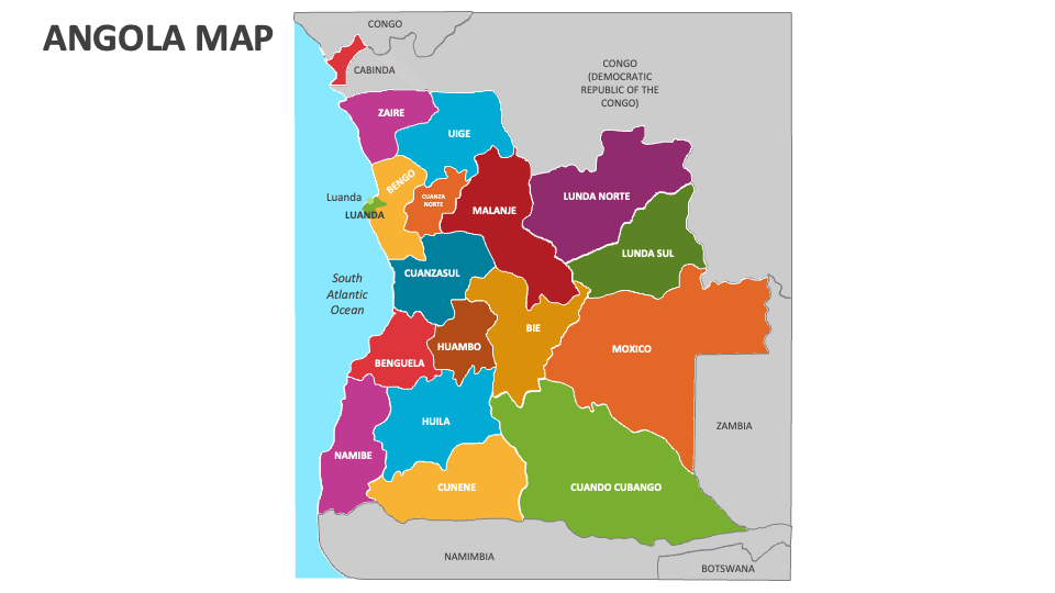 Angola Map for Google Slides and PowerPoint - PPT Slides