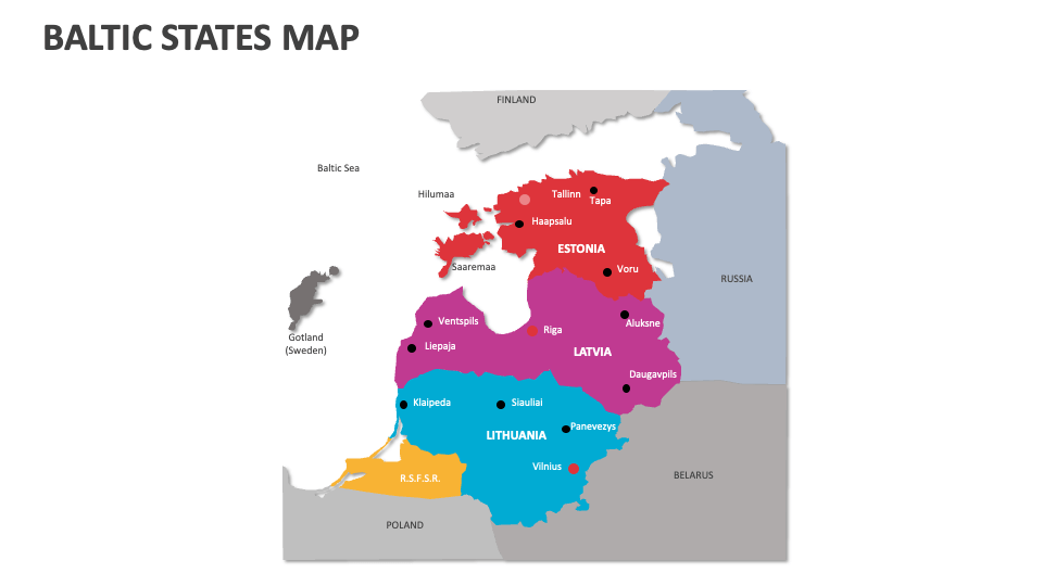 Baltic States map for Google Slides and PowerPoint - PPT Slides